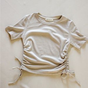 Tops | Muse Ribbed Drawstring Top | Poshmark